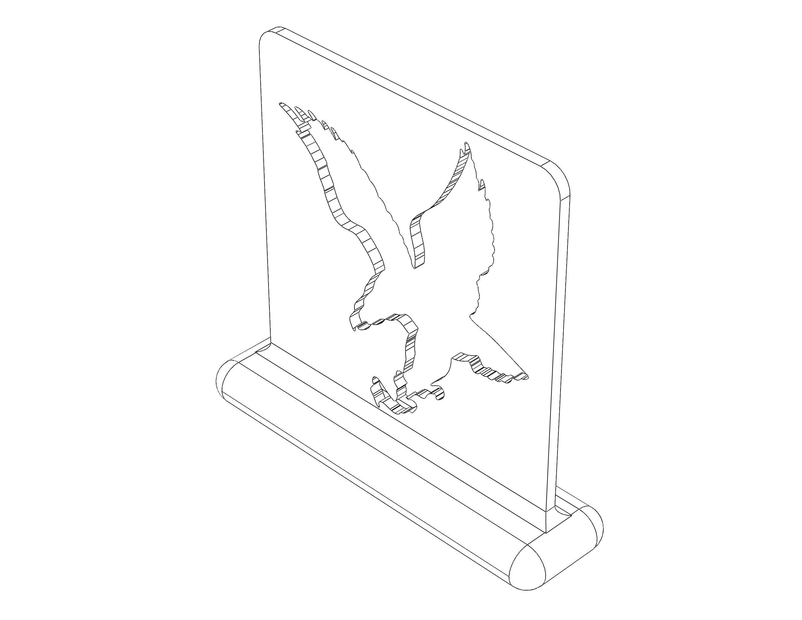 3D Art Eagle Stencil 3D model 3D printable | CGTrader