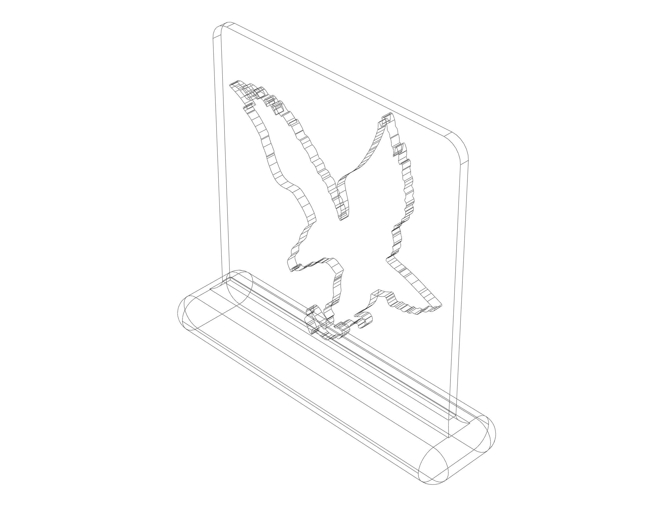 3D Art Eagle Stencil 3D model 3D printable | CGTrader