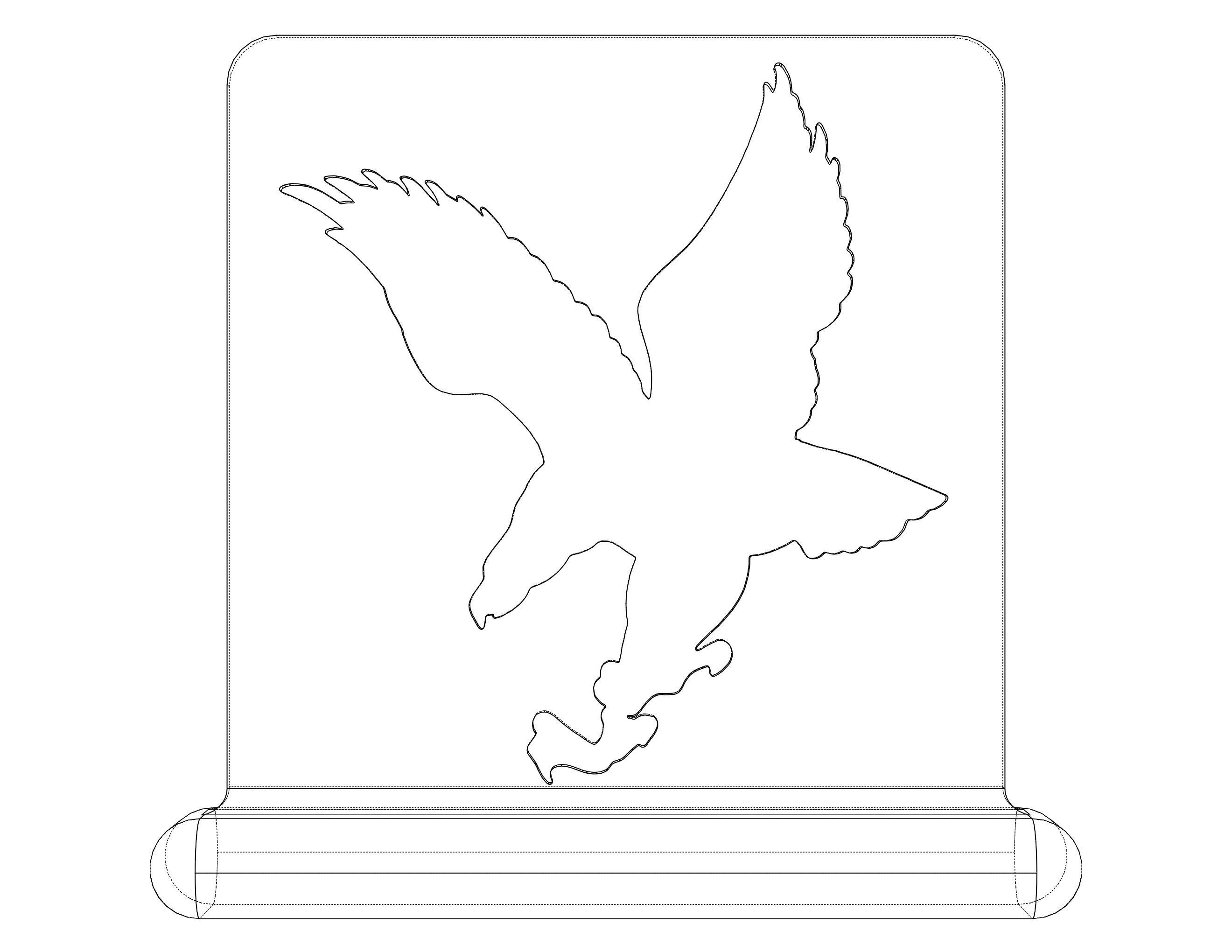 3D Art Eagle Stencil 3D model 3D printable | CGTrader