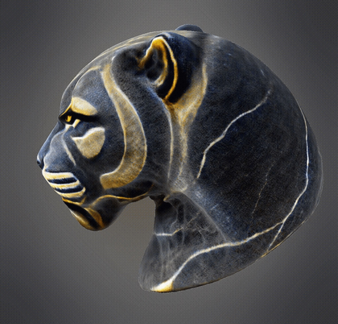 Marble Panther Face Bust 3D model 3D printable | CGTrader