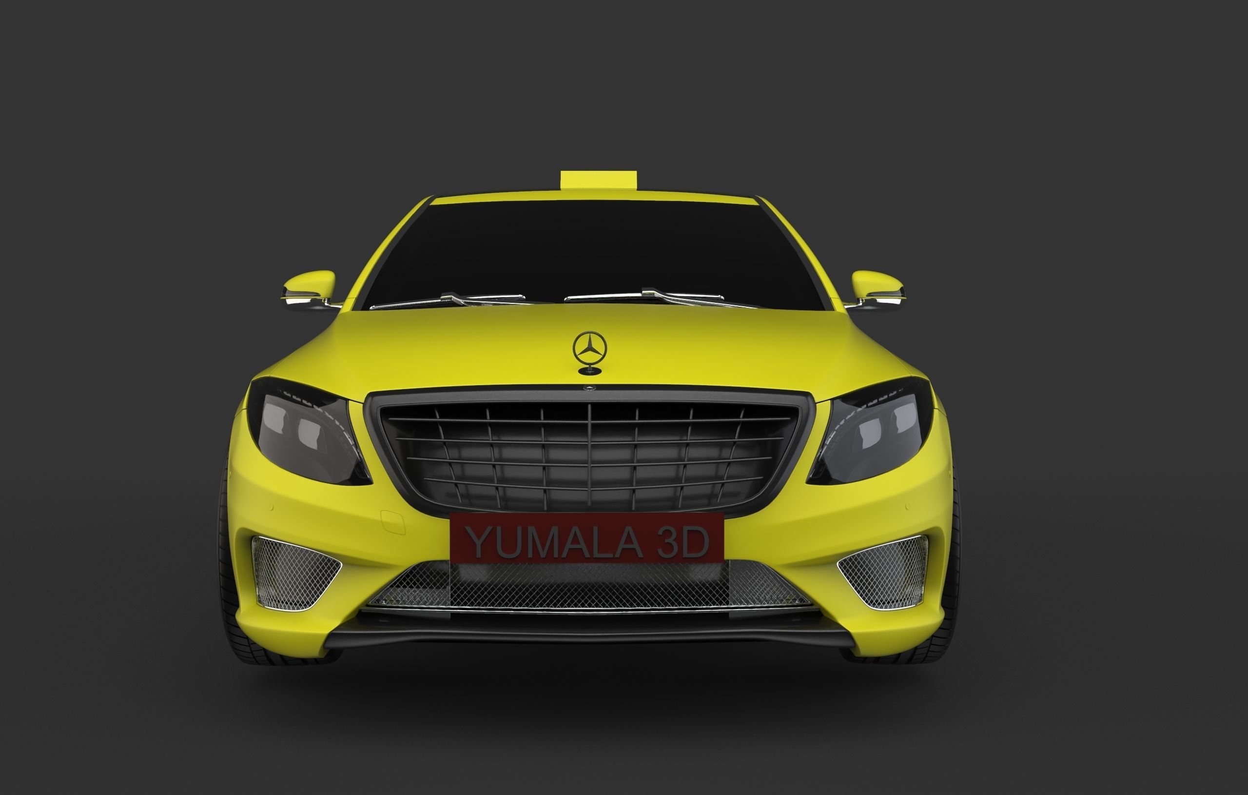 BENZ TAXI free 3D model | CGTrader