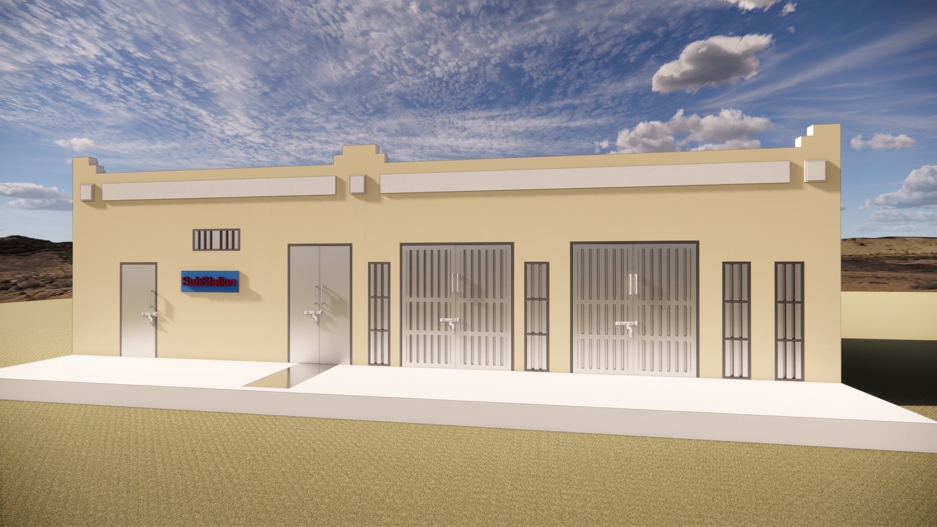 Electrical Substation 16m Building in Revit 3D model | CGTrader