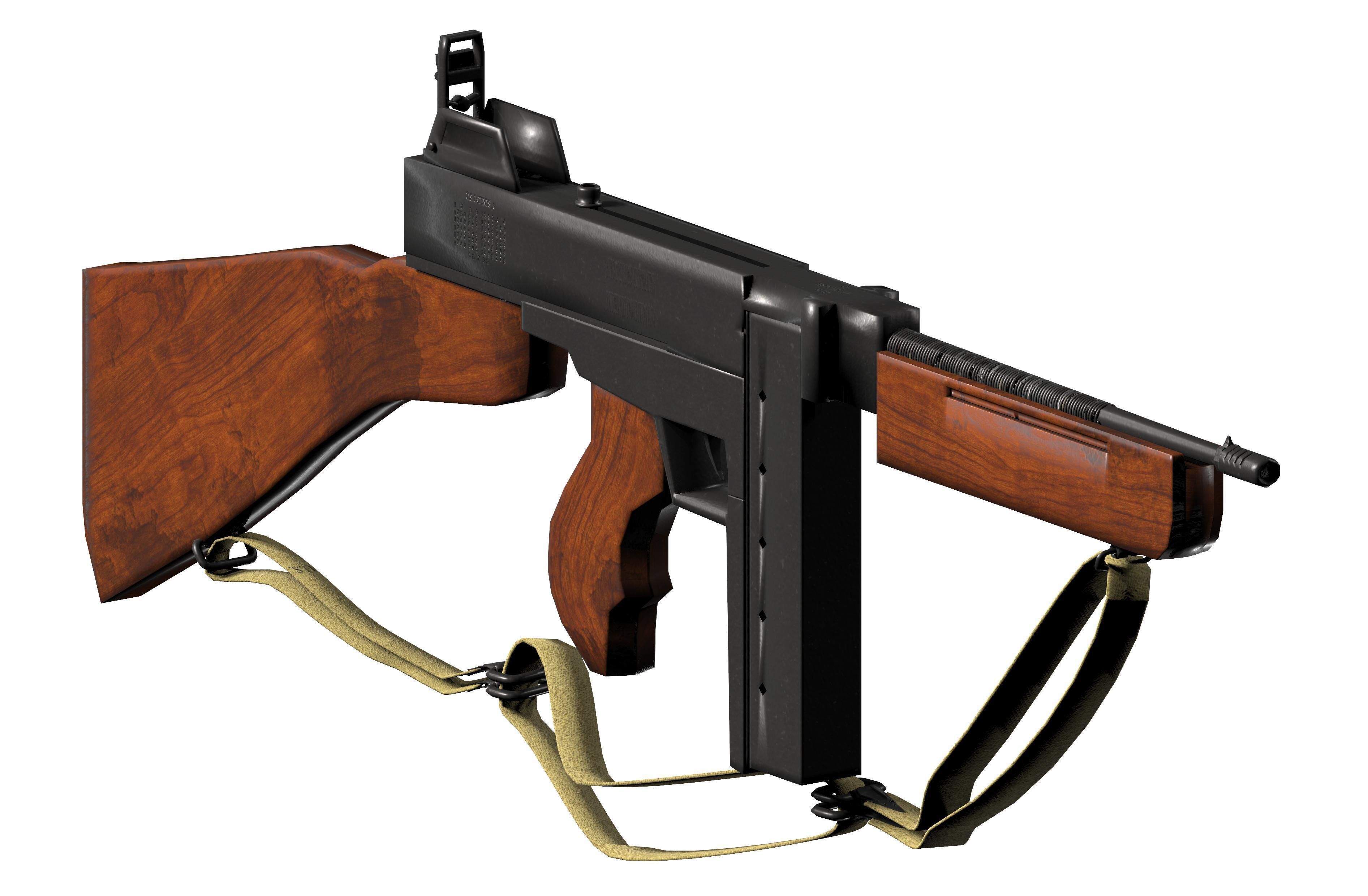 3D model Thompson Sub Machine Gun m1a1 model 1 VR / AR / low-poly | CGTrader