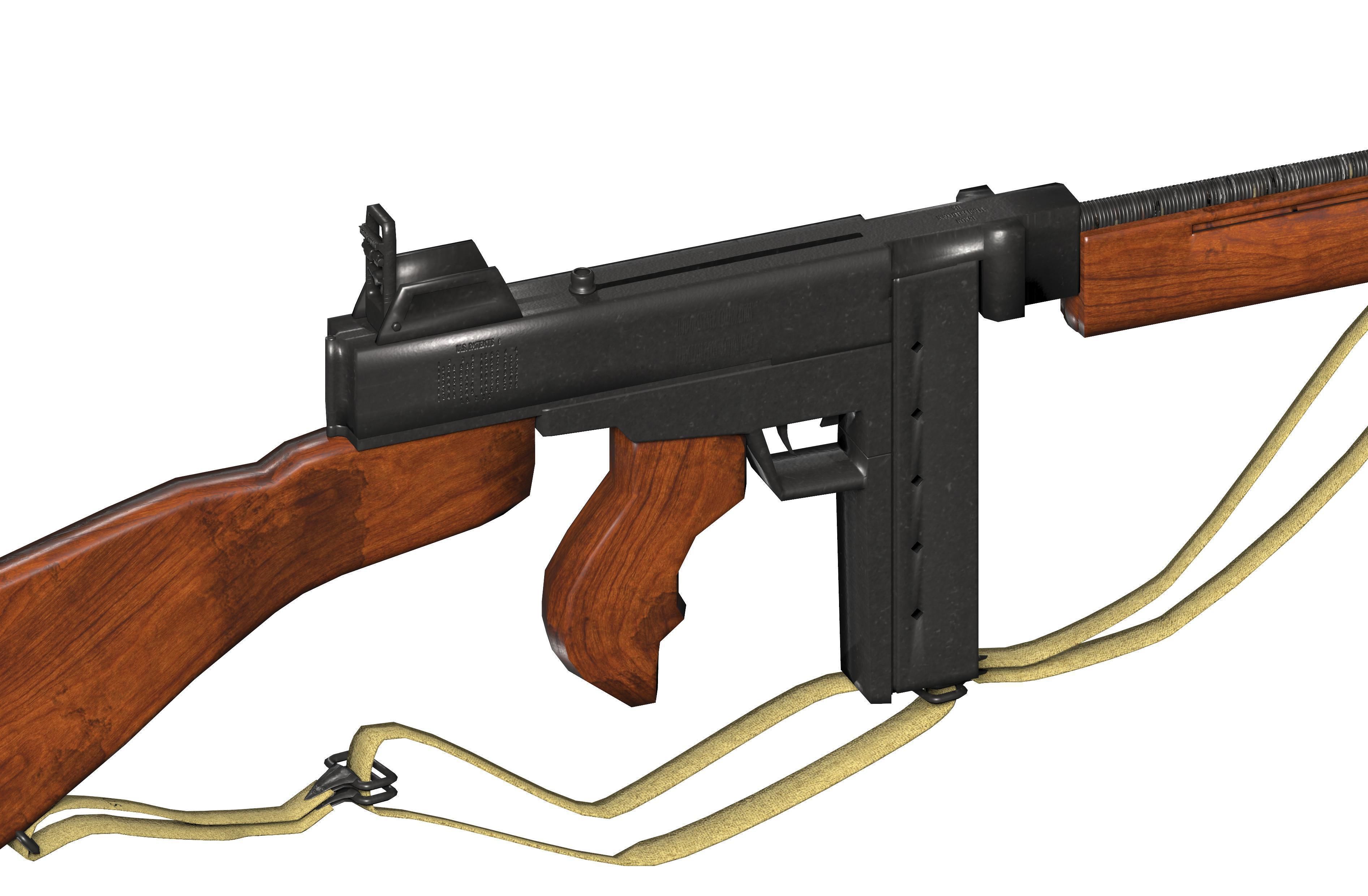 3D model Thompson Sub Machine Gun m1a1 model 1 VR / AR / low-poly ...