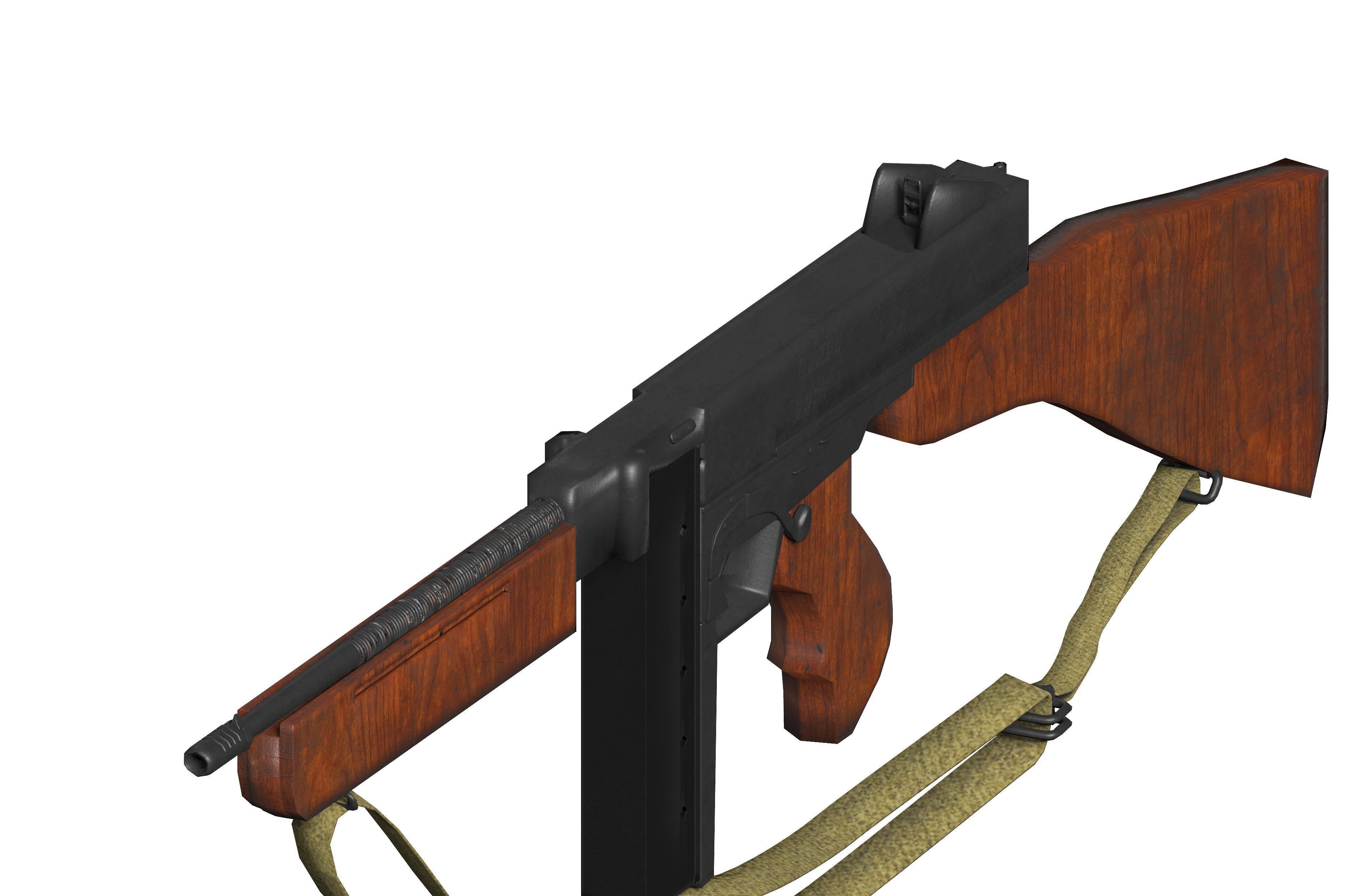 3D model Thompson Sub Machine Gun m1a1 model 2 VR / AR / low-poly ...