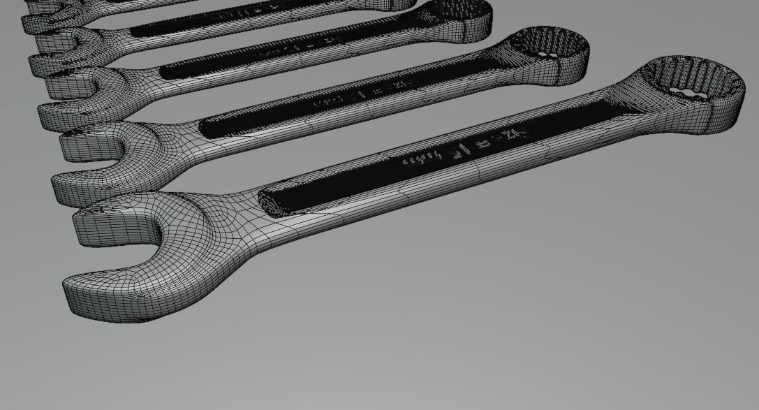 3D model wrench tool set VR / AR / low-poly | CGTrader
