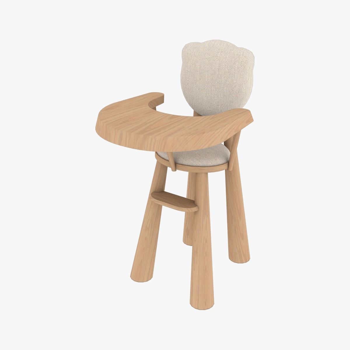 3D model kids high chair VR / AR / low-poly | CGTrader