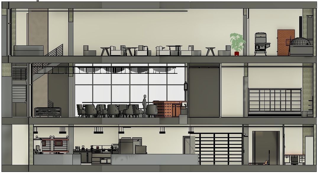 Restourant cafe revit project 3D model | CGTrader