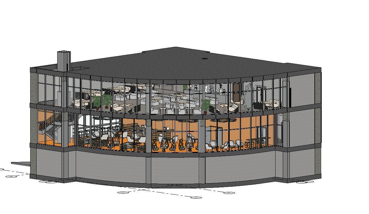 Restourant cafe revit project 3D model | CGTrader