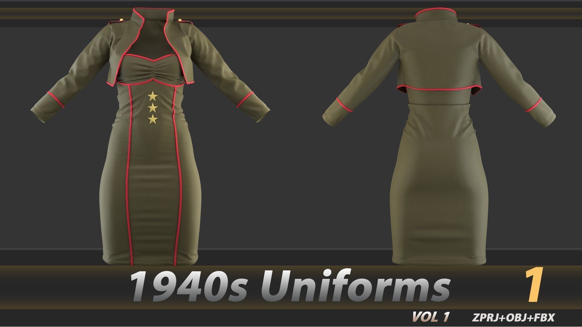3 1940s Uniforms 3D model | CGTrader