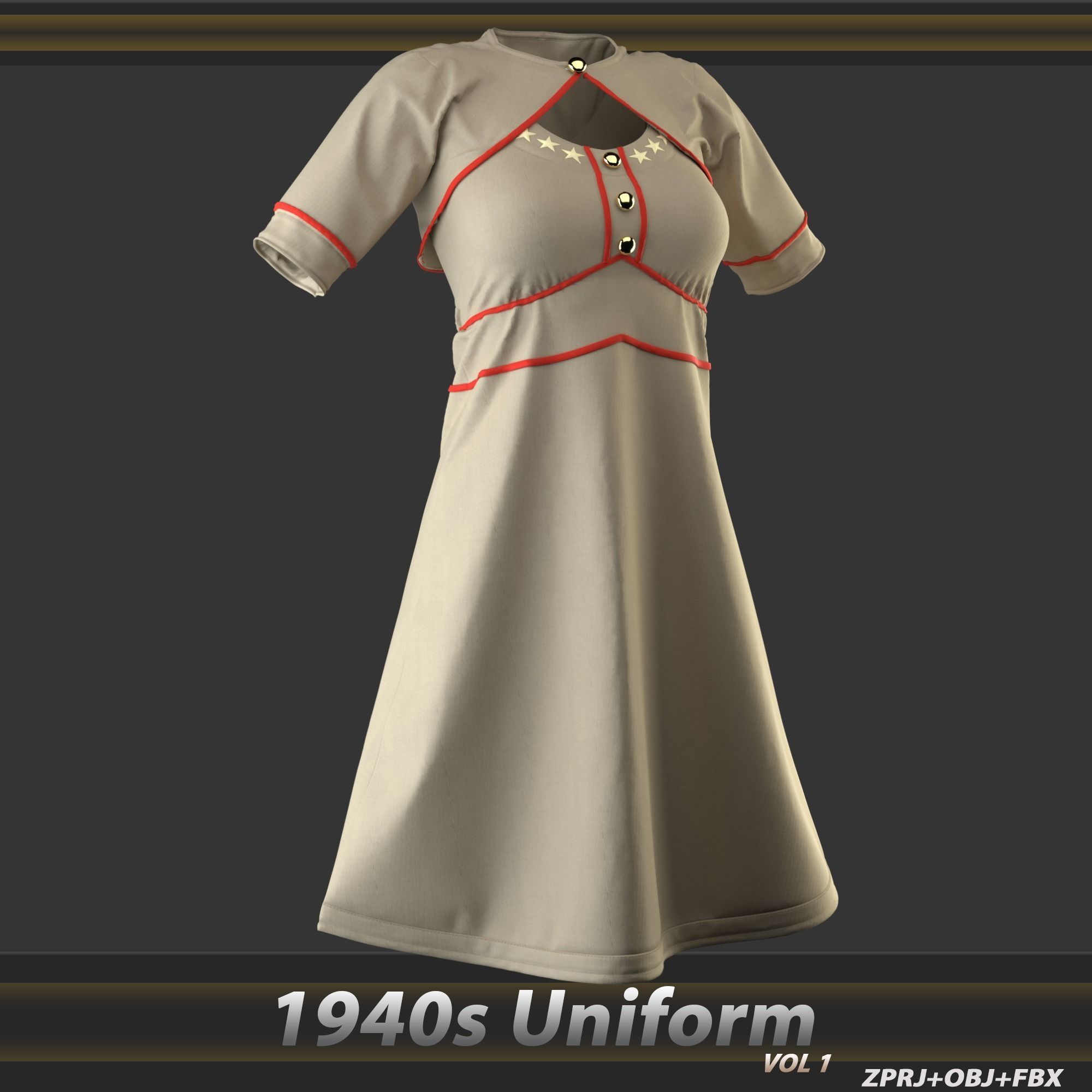 3 1940s Uniforms 3D model | CGTrader