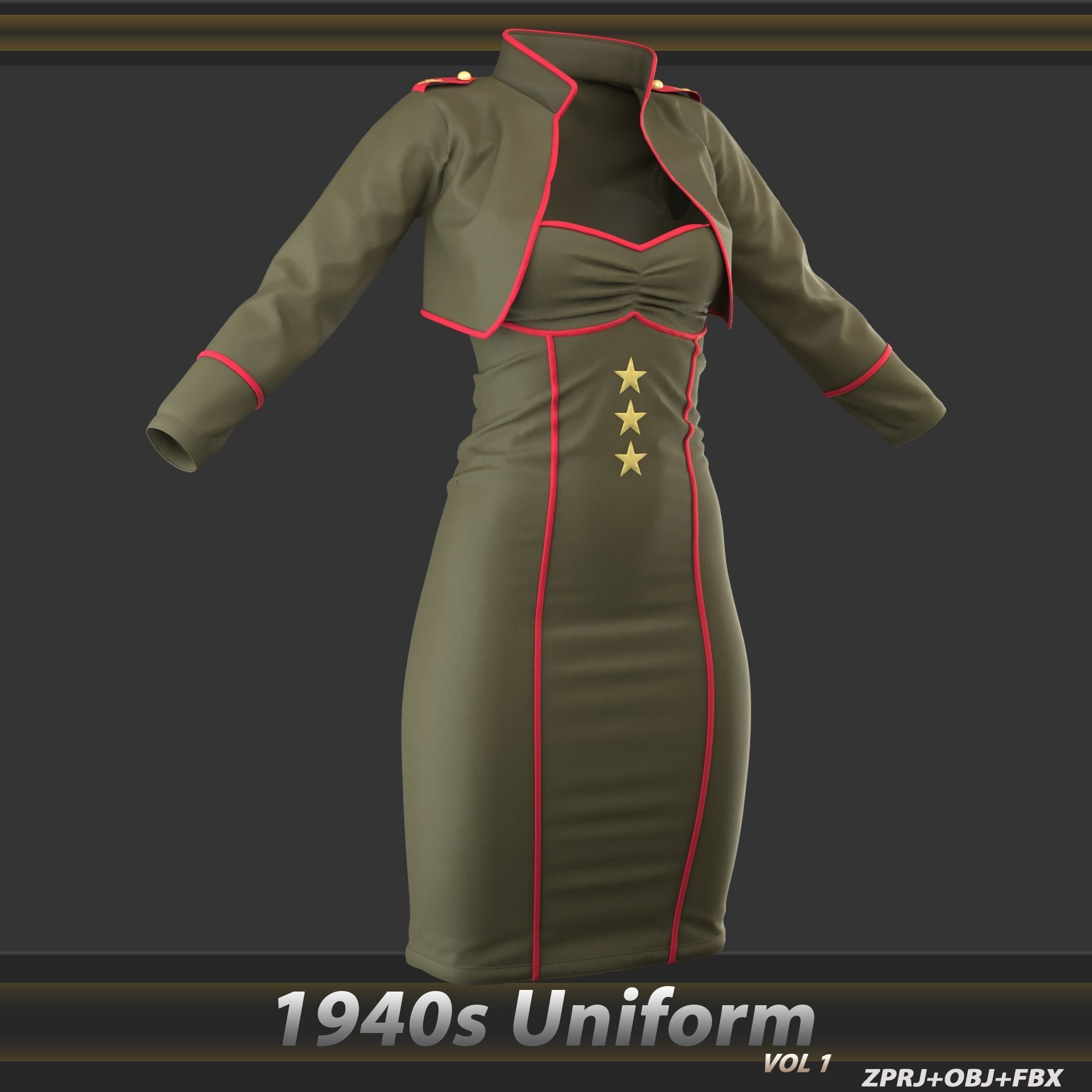 3 1940s Uniforms 3D model | CGTrader