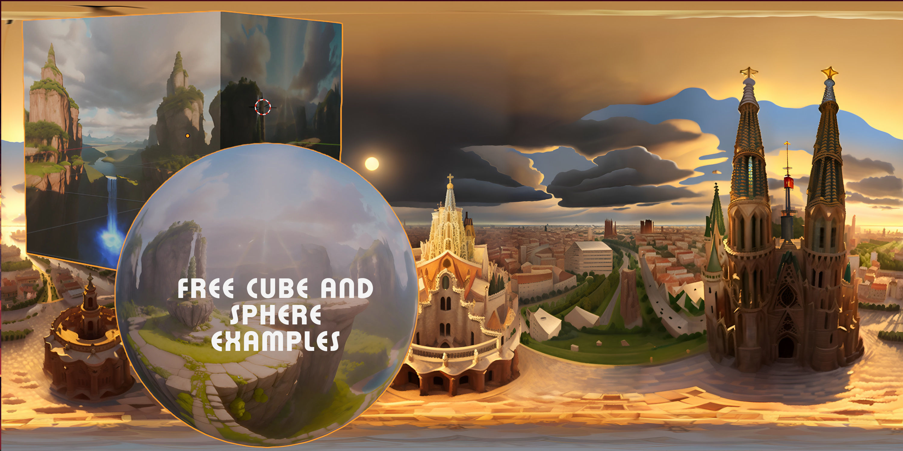 3D model HDRI Skybox Barcelona Fantasy VR / AR / low-poly | CGTrader