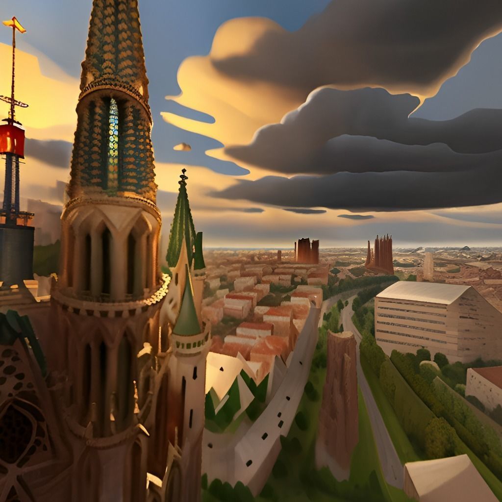 3D model HDRI Skybox Barcelona Fantasy VR / AR / low-poly | CGTrader