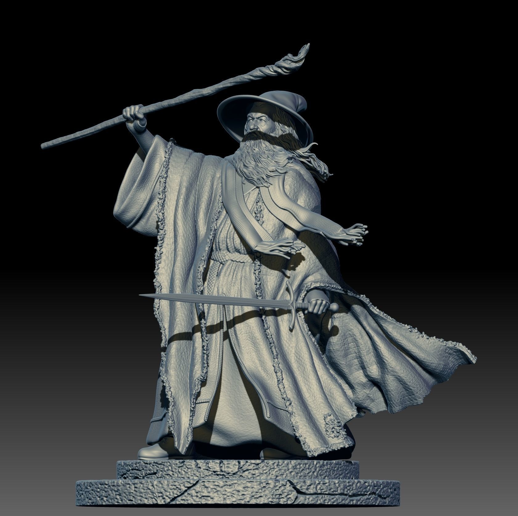 Gandalf - The Lord Of The Rings 3D print model-Ian McKellen 3D model 3D ...