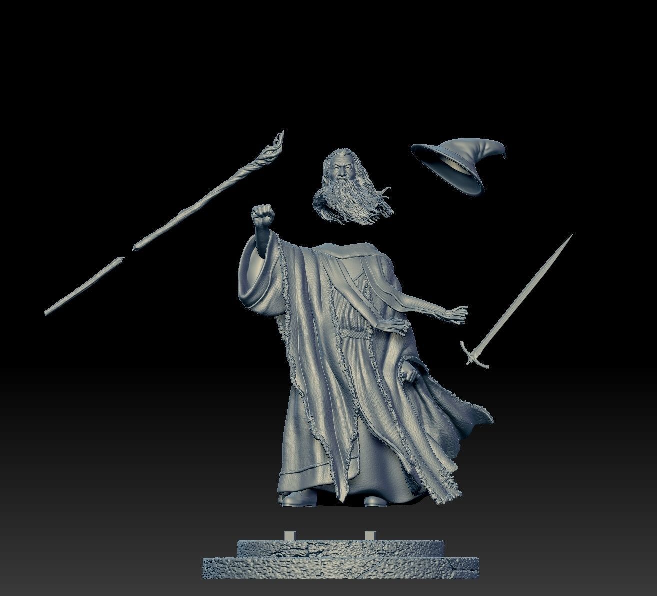 Gandalf - The Lord Of The Rings 3D print model-Ian McKellen 3D model 3D ...