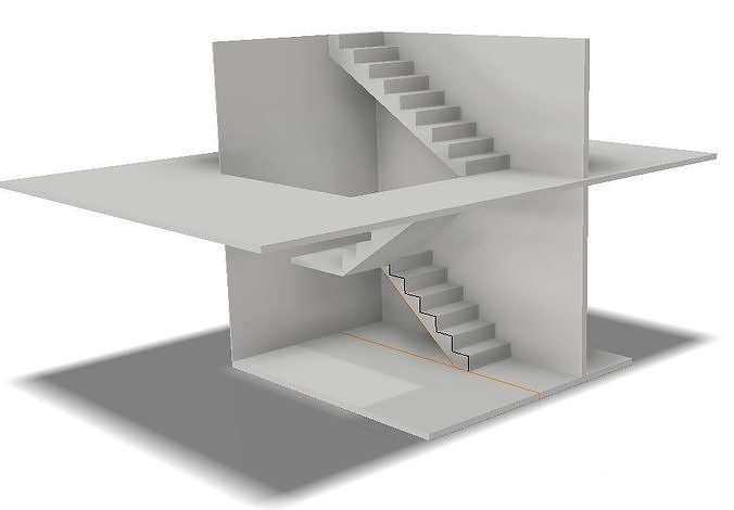Concrete ladder 2 floors free 3D model | CGTrader