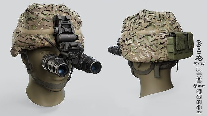 3D model ACH Helmet with NVG VR / AR / low-poly | CGTrader