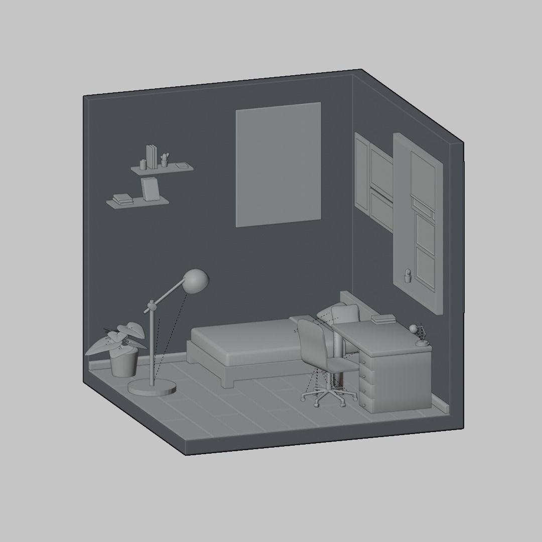 3D Isometric Room Design 3D model | CGTrader