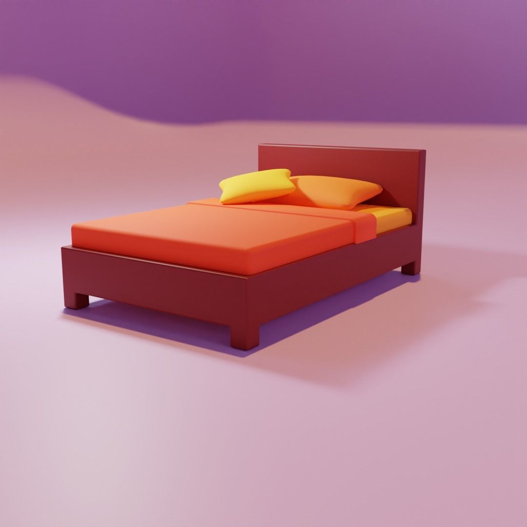 Simple cartoon bed free VR / AR / low-poly 3D model | CGTrader
