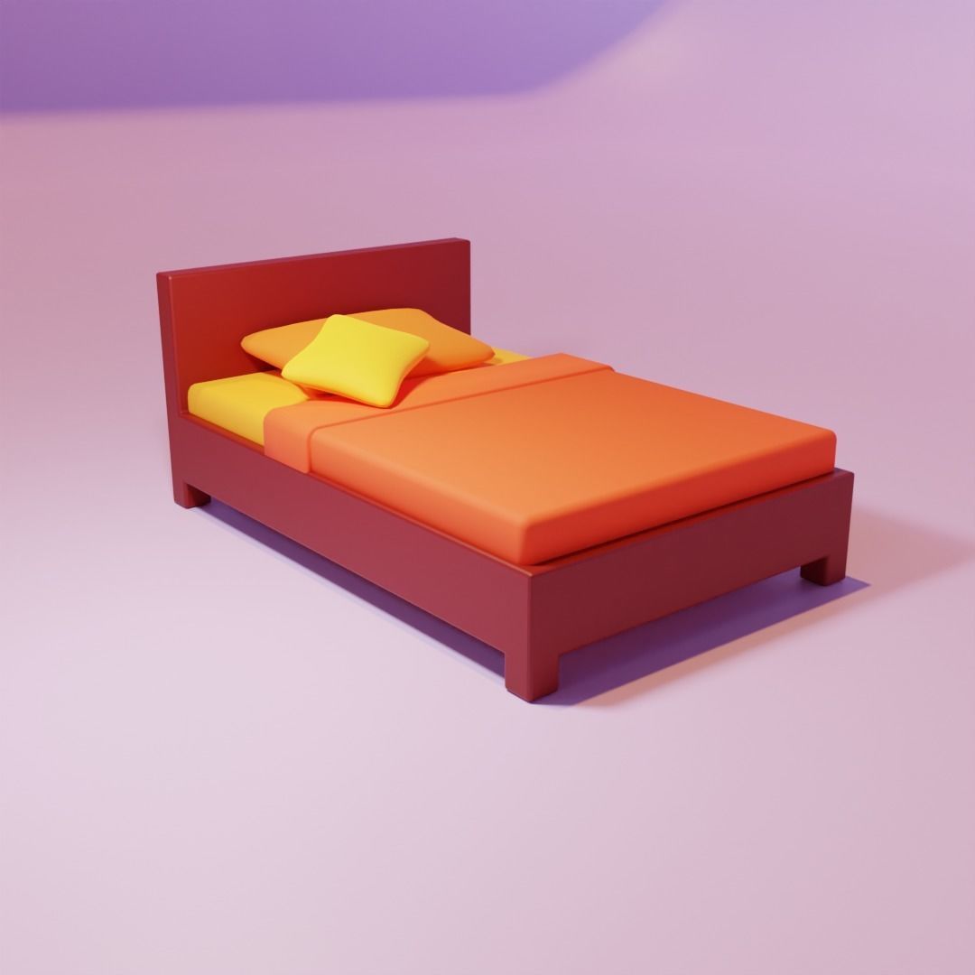 Simple cartoon bed free VR / AR / low-poly 3D model | CGTrader