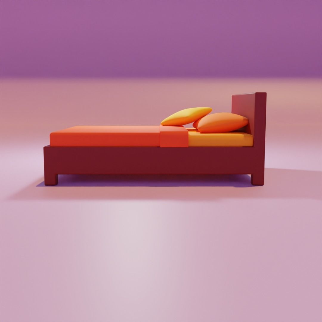 Simple cartoon bed free VR / AR / low-poly 3D model | CGTrader