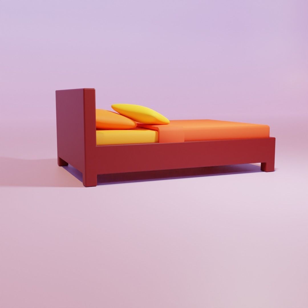 Simple cartoon bed free VR / AR / low-poly 3D model | CGTrader