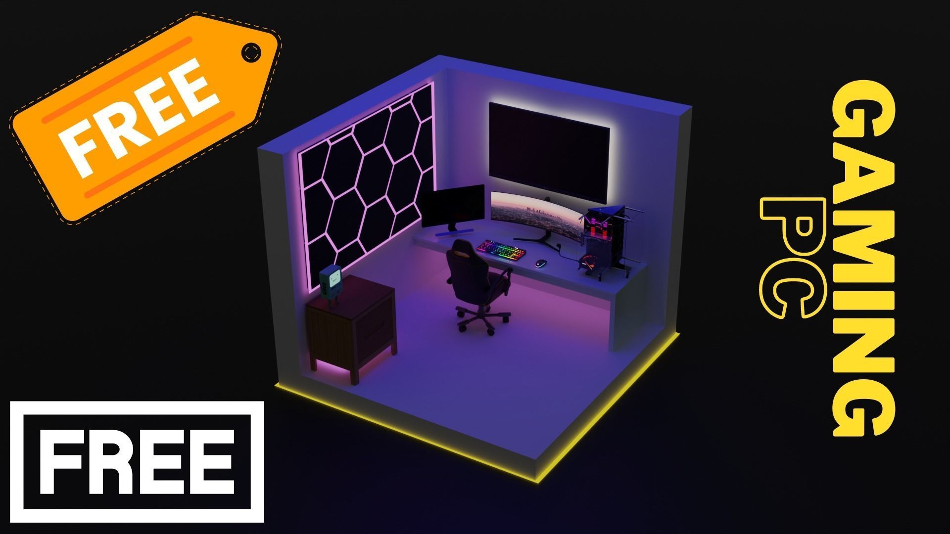 Gaming PC free 3D model | CGTrader