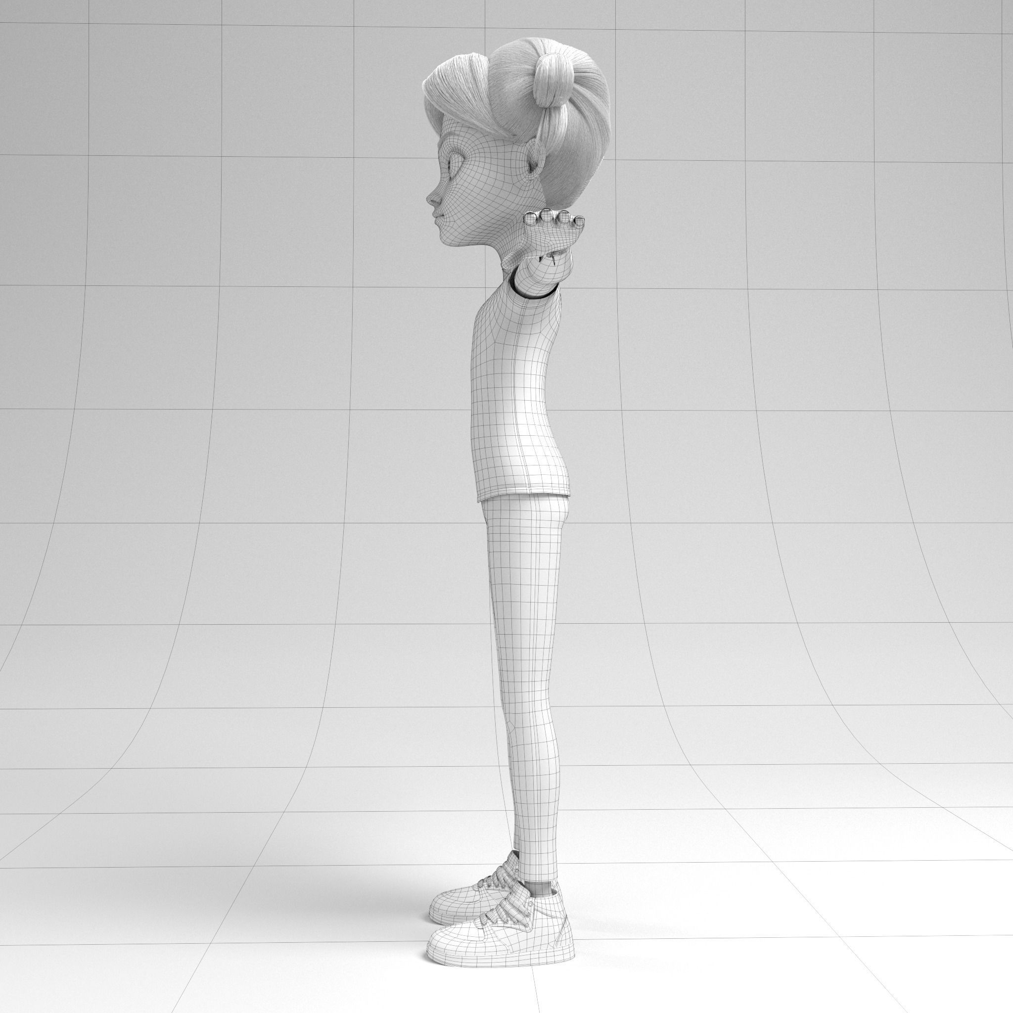 Riley Cartoon Girl Rigged 3D model rigged | CGTrader