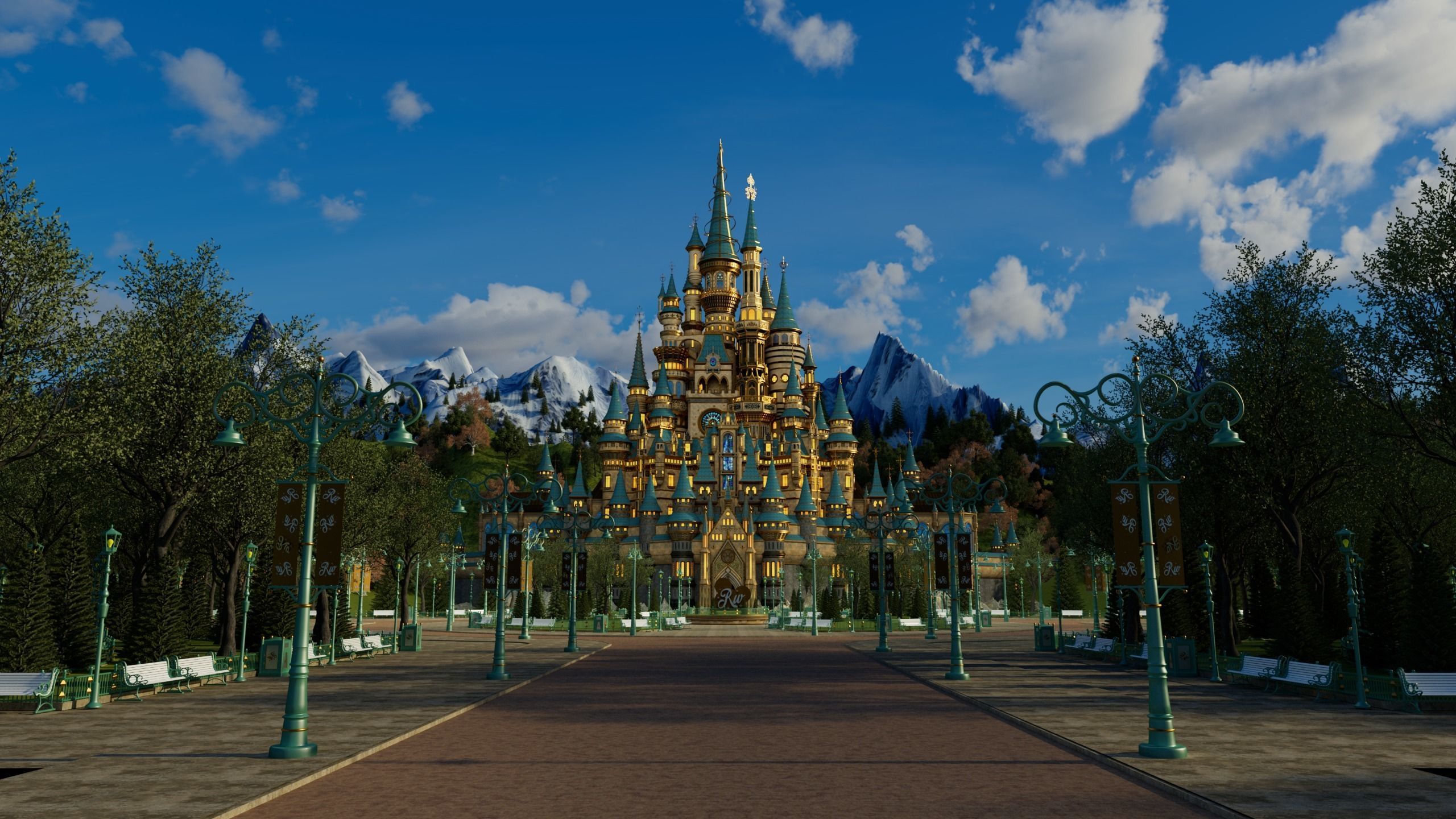 Disney Castle only objects pack 3D model | CGTrader