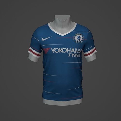 3D model chelsea Football Jersey T-Shirt - Soccer Kit VR / AR / low ...