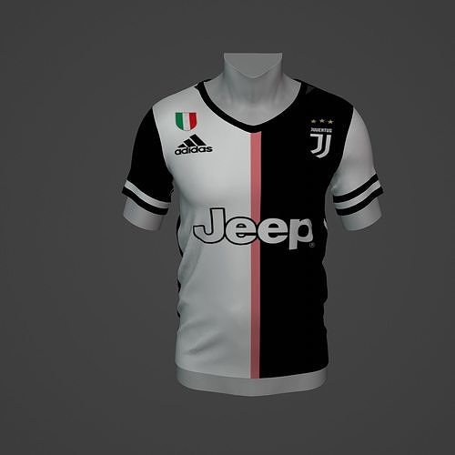 3D model juventus Football Jersey T-Shirt - Soccer Kit VR / AR / low ...