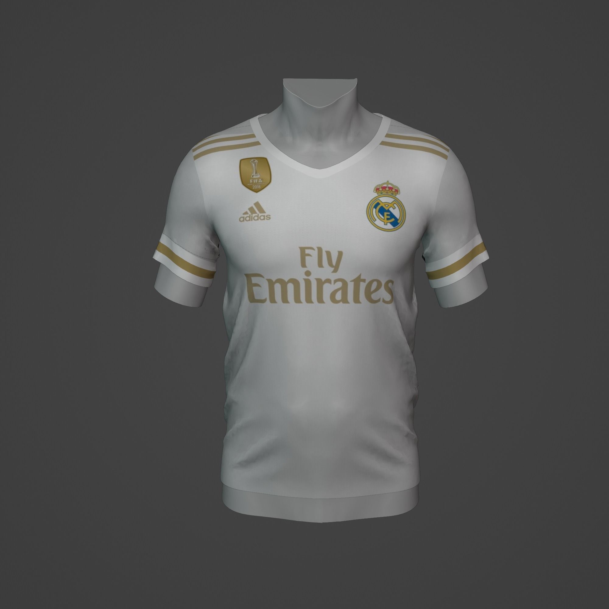 3D model real madrid Football Jersey T-Shirt - Soccer Kit VR / AR / low ...
