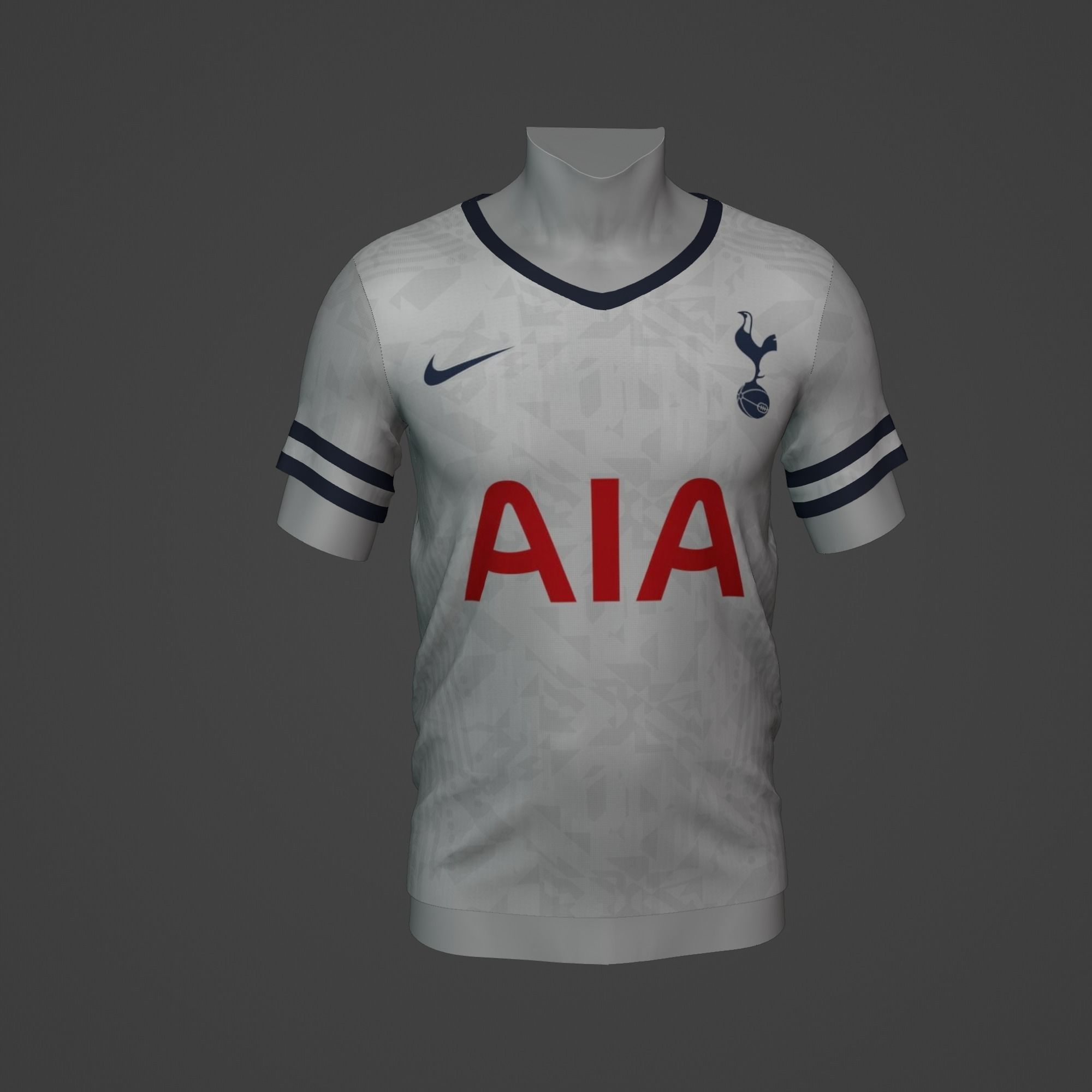 3D model tottenham Football Jersey T-Shirt - Soccer Kit VR / AR / low ...