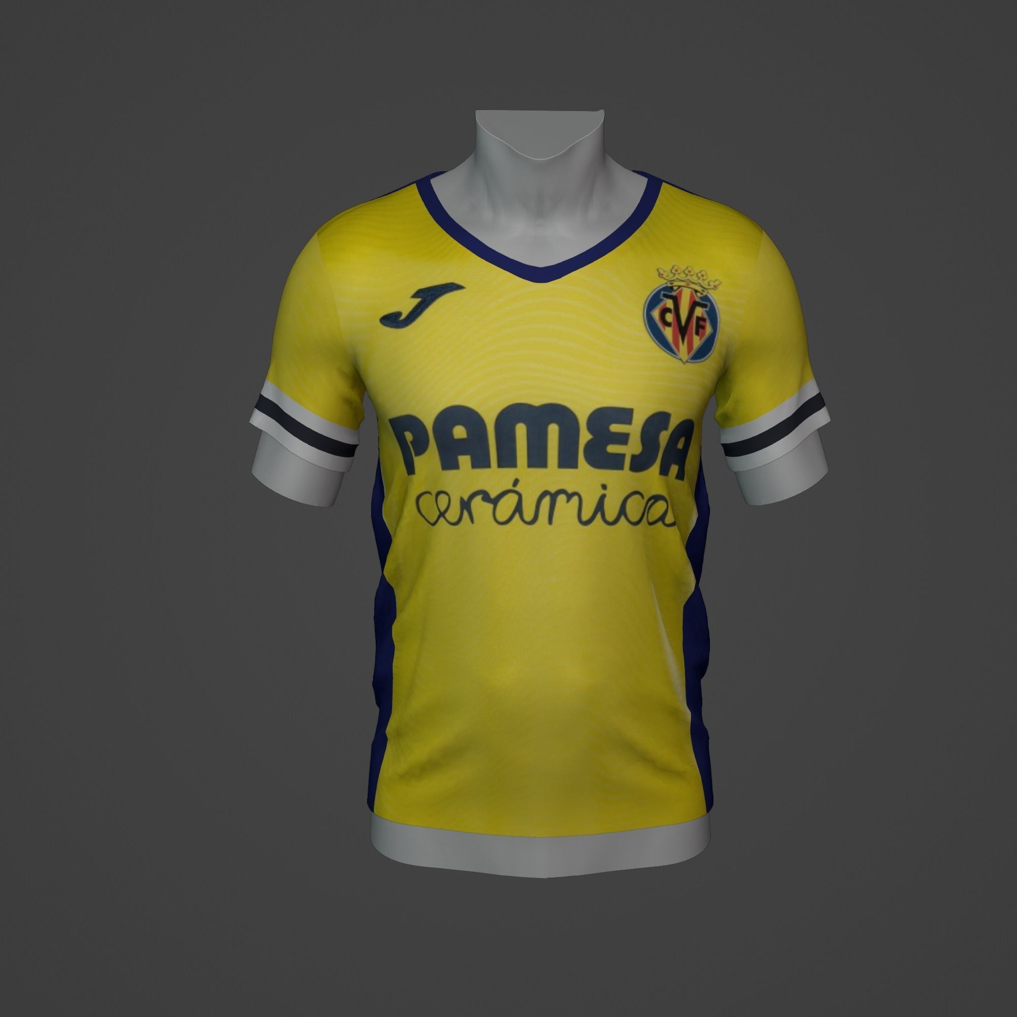 3D model Villarreal Football Jersey T-Shirt - Soccer Kit VR / AR / low ...