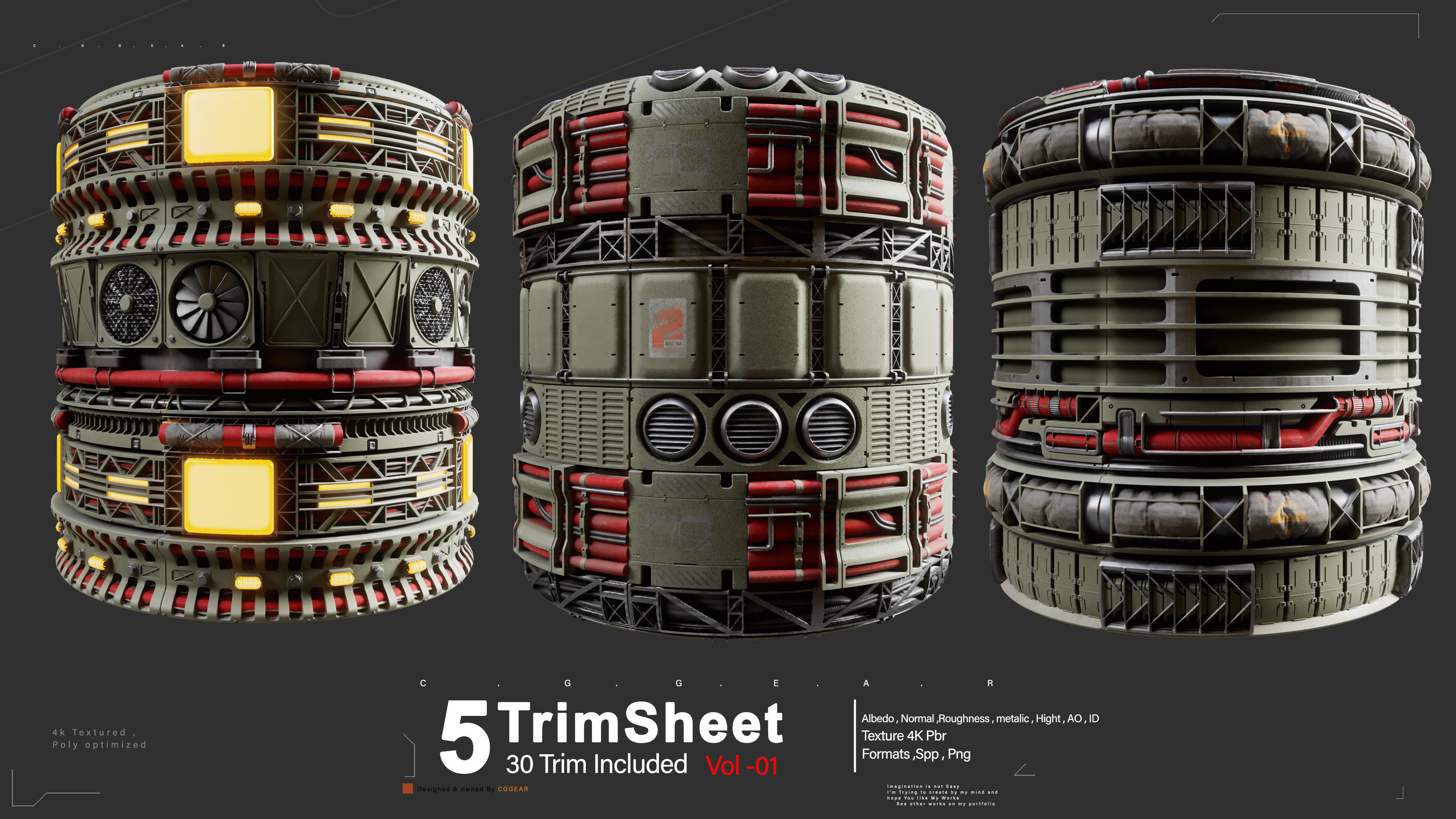 Sci fi Industrial Trimsheet Vol 1 Texture | CGTrader