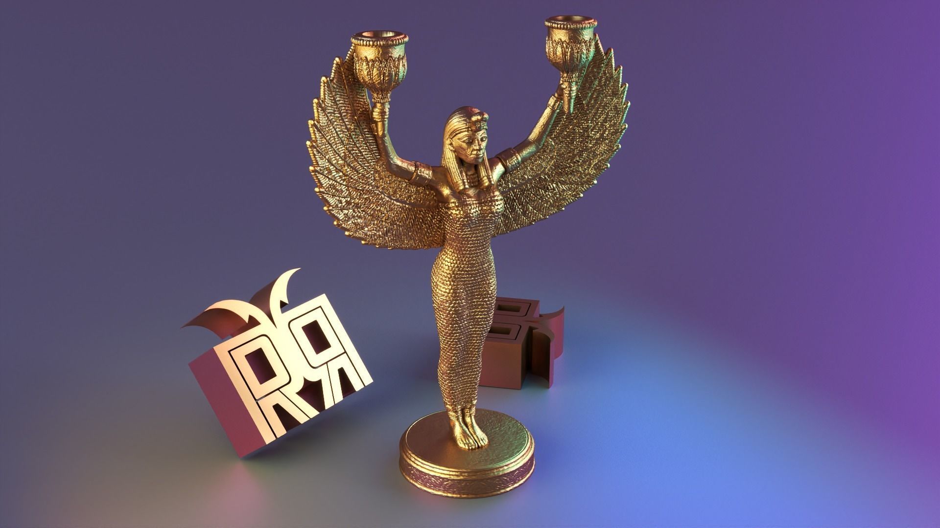 Egyptian Isis Statue Goddess Sculpture candleholder 3D model 3D ...