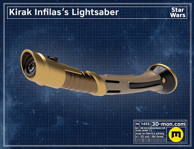 Kirak Infilas lightsaber 3D model 3D printable | CGTrader