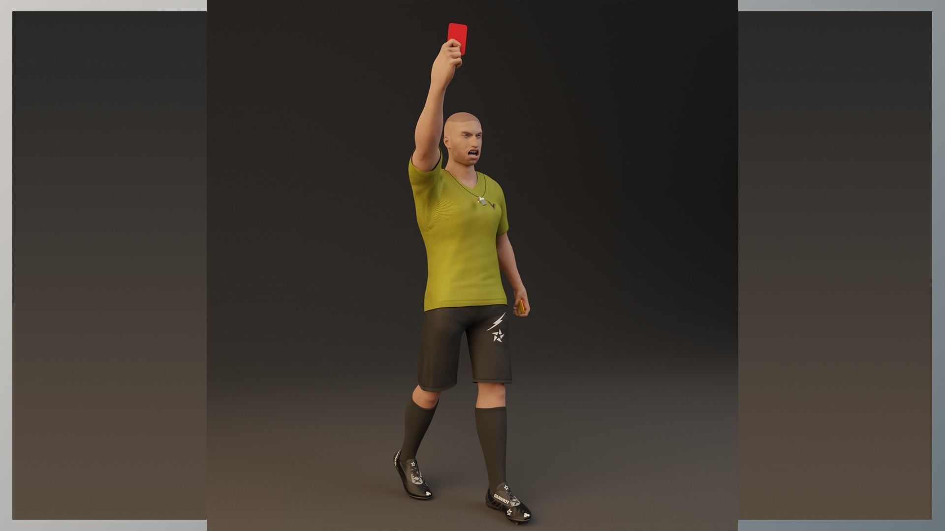 3D model Football Referee game ready character VR / AR / low-poly ...