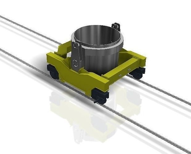 Molten steel ladle car 3D model | CGTrader
