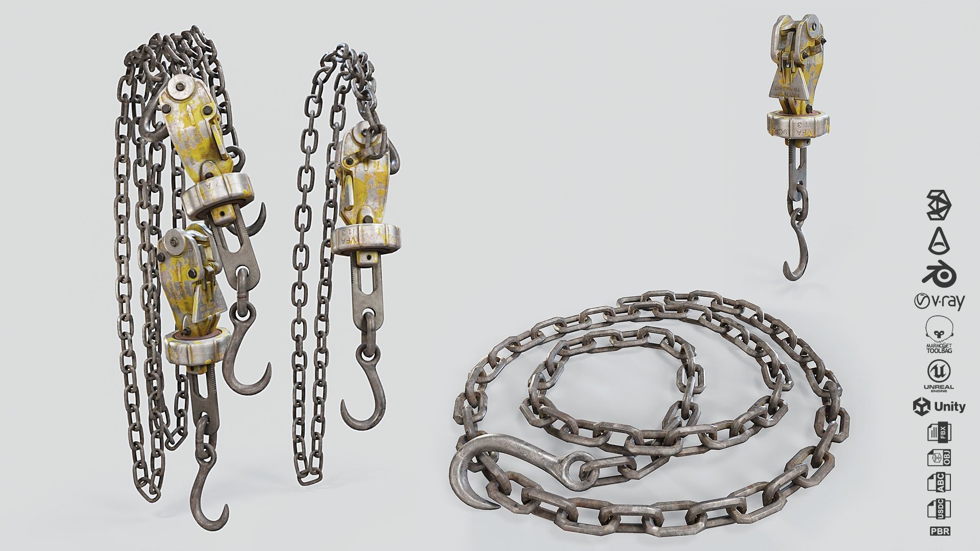 3D model Tie Down Chain VR / AR / low-poly | CGTrader