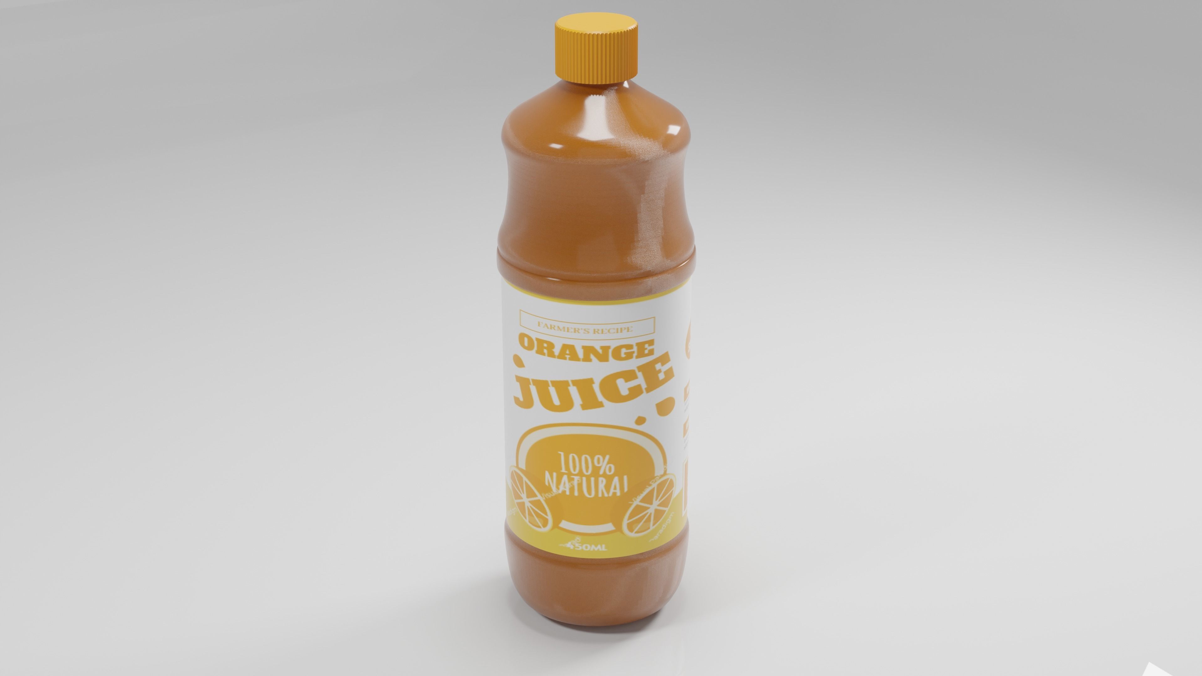 Orange juice glass bottle free 3D model | CGTrader