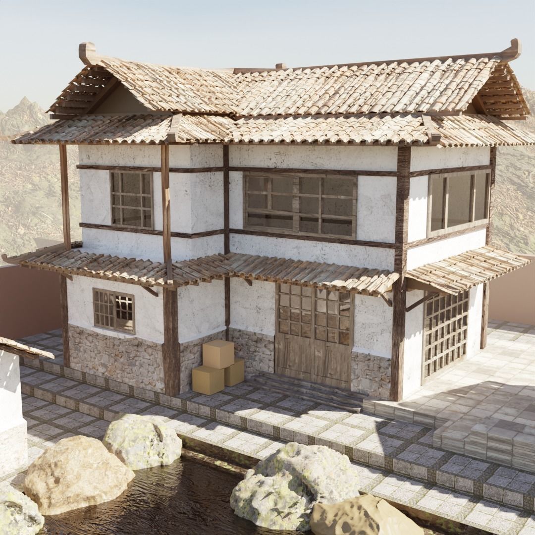 japanese tradisional house free 3D model | CGTrader