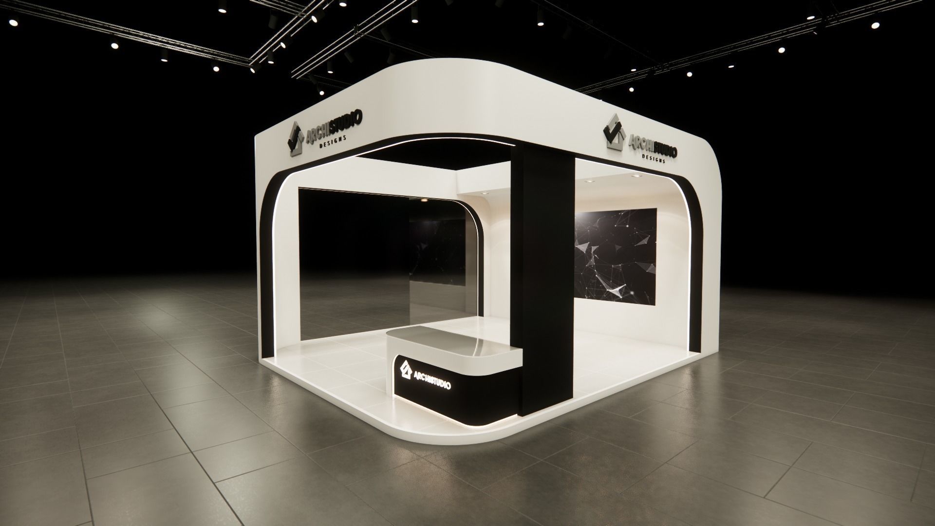 Exhibition booth design 3D model 6m x 7m 3D model | CGTrader