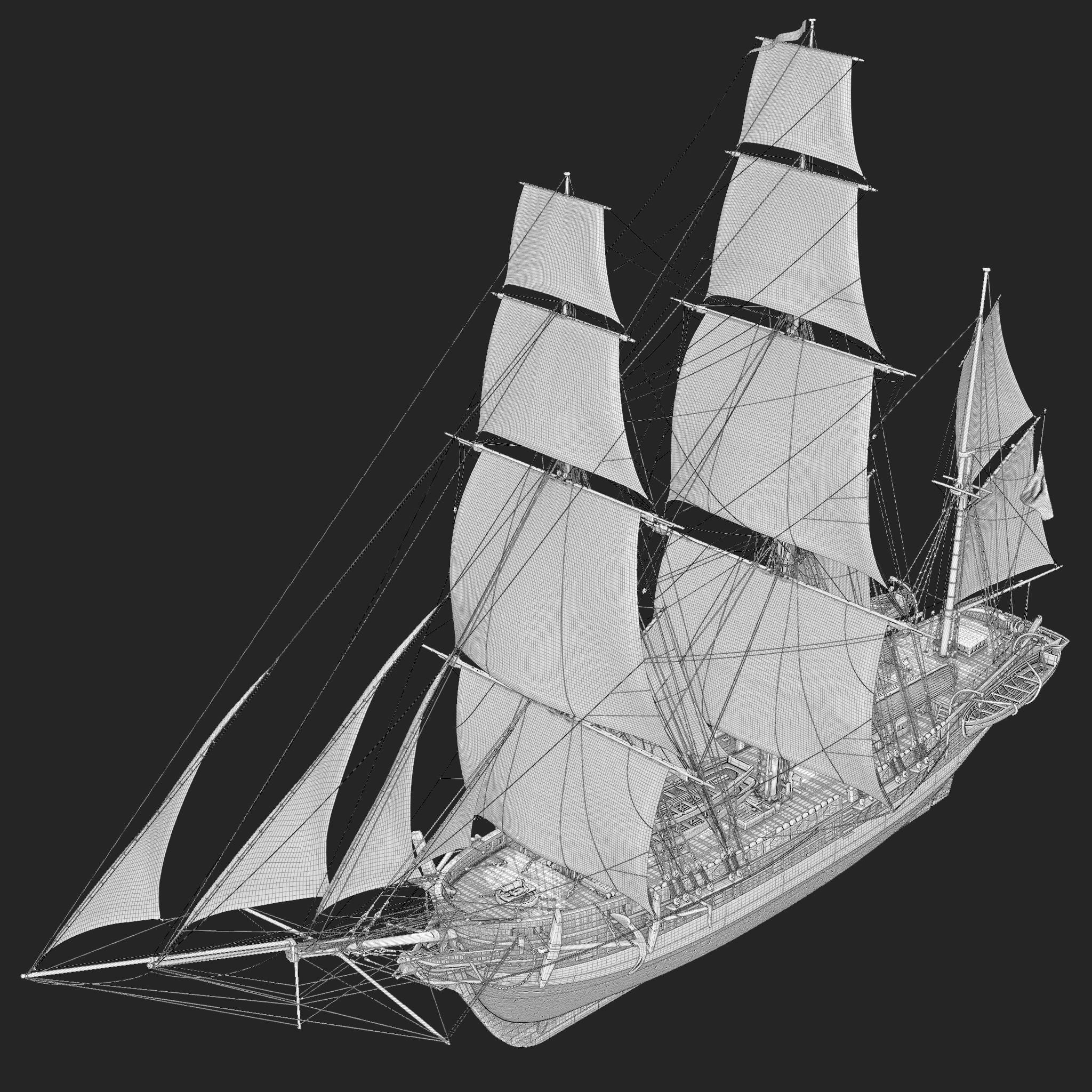 HMS Beagle 1831 - Charles Darwin Ship 3D model | CGTrader