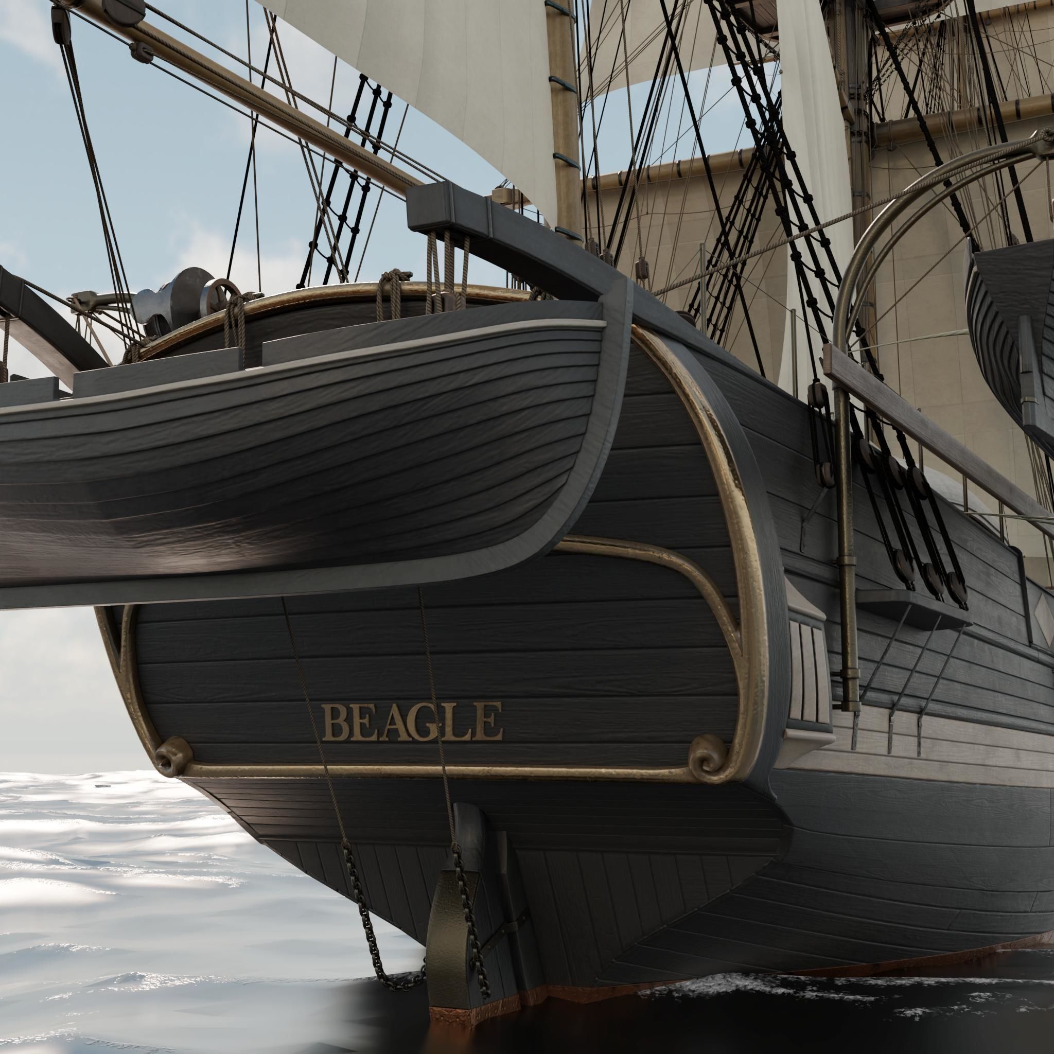 HMS Beagle 1831 - Charles Darwin Ship 3D model | CGTrader