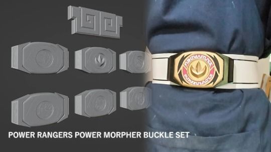 ALL 7 MMPR Mighty Morphin Power Rangers Morpher Buckle 3D file 3D model ...