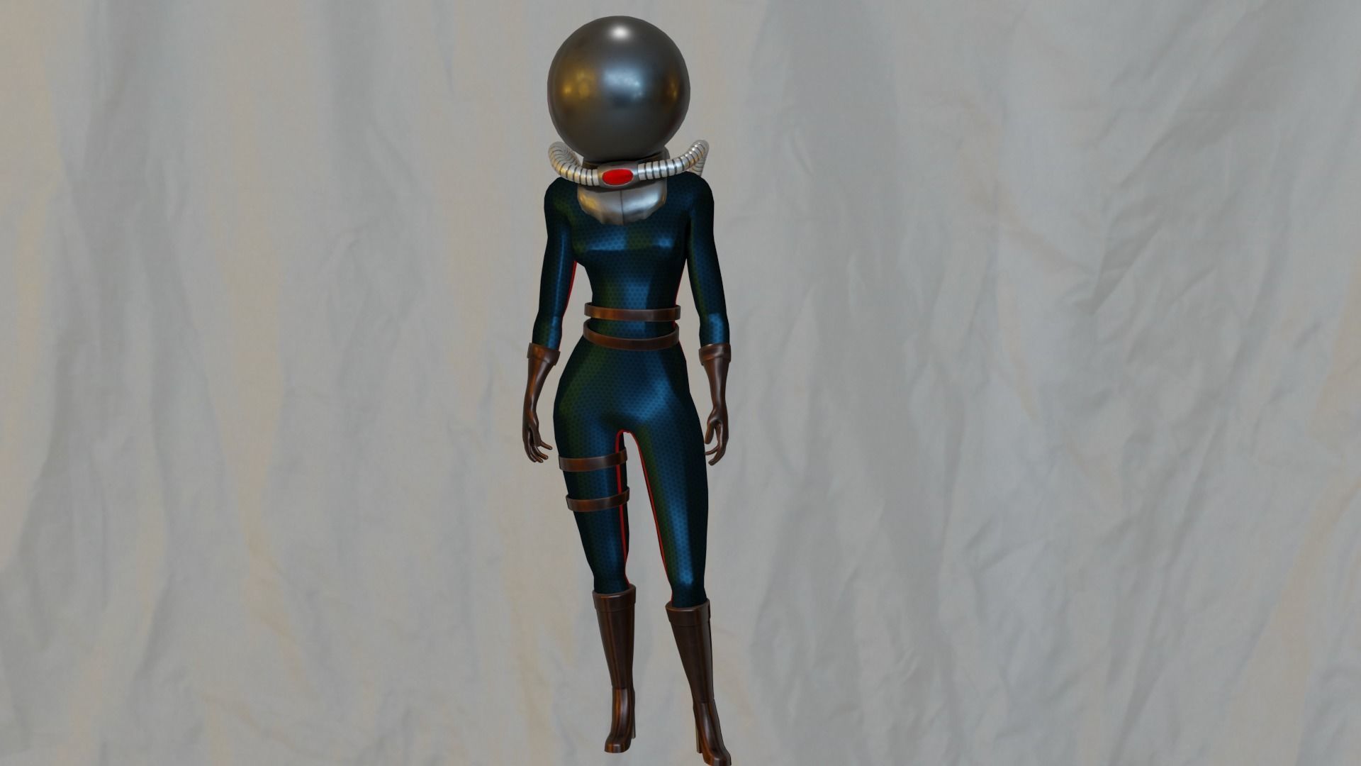 3d Model Sci Fi Astronaut Girl 3d Model Vr Ar Low Poly Cgtrader