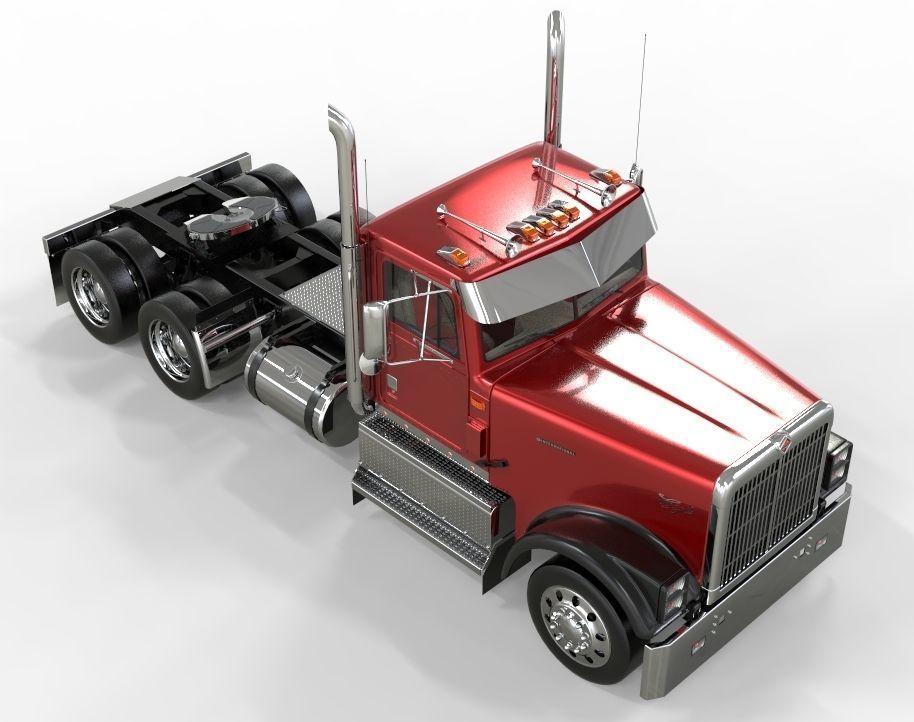 Truck International 9300 Stock Day Cab 3D model | CGTrader