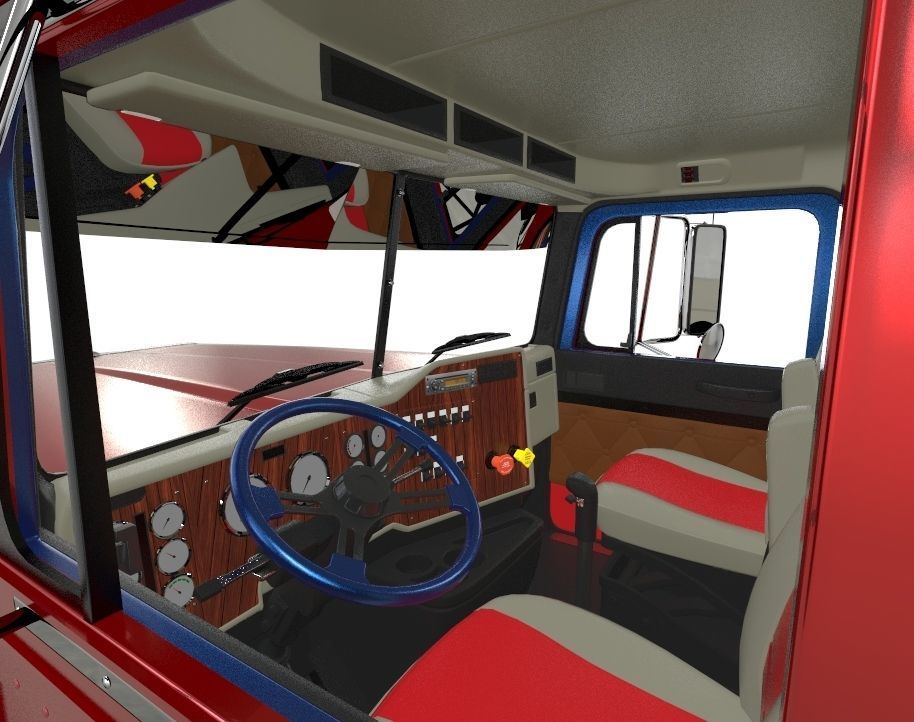 Truck International 9300 Stock Day Cab 3D model | CGTrader